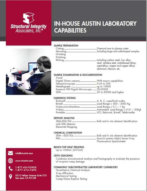 In-House Austin Laboratory Capabilities - Structural Integrity ...